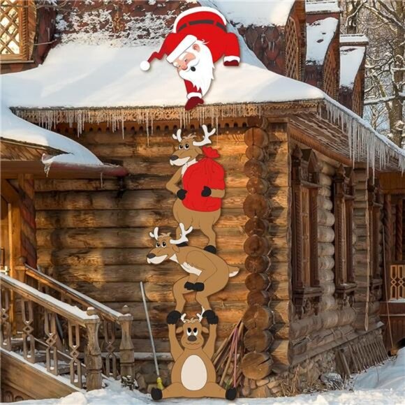 Holiday | Santa Falling Off The Roof Yard Decorations With Stakes Santa ...